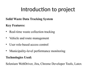 internship report on solid waste management | PPT