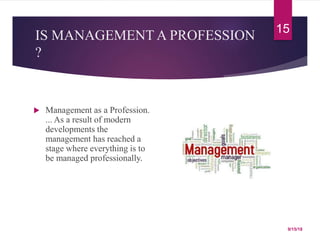 Management as science, art and profession...! | PPTX