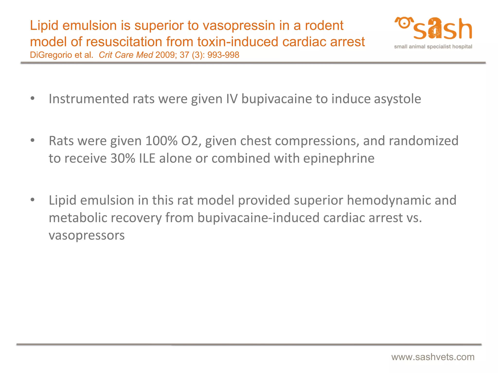 SASH : Intravenous Lipid Emulsion - Applications in Toxicology by Dr ...