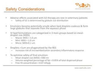 SASH : Intravenous Lipid Emulsion - Applications in Toxicology by Dr ...