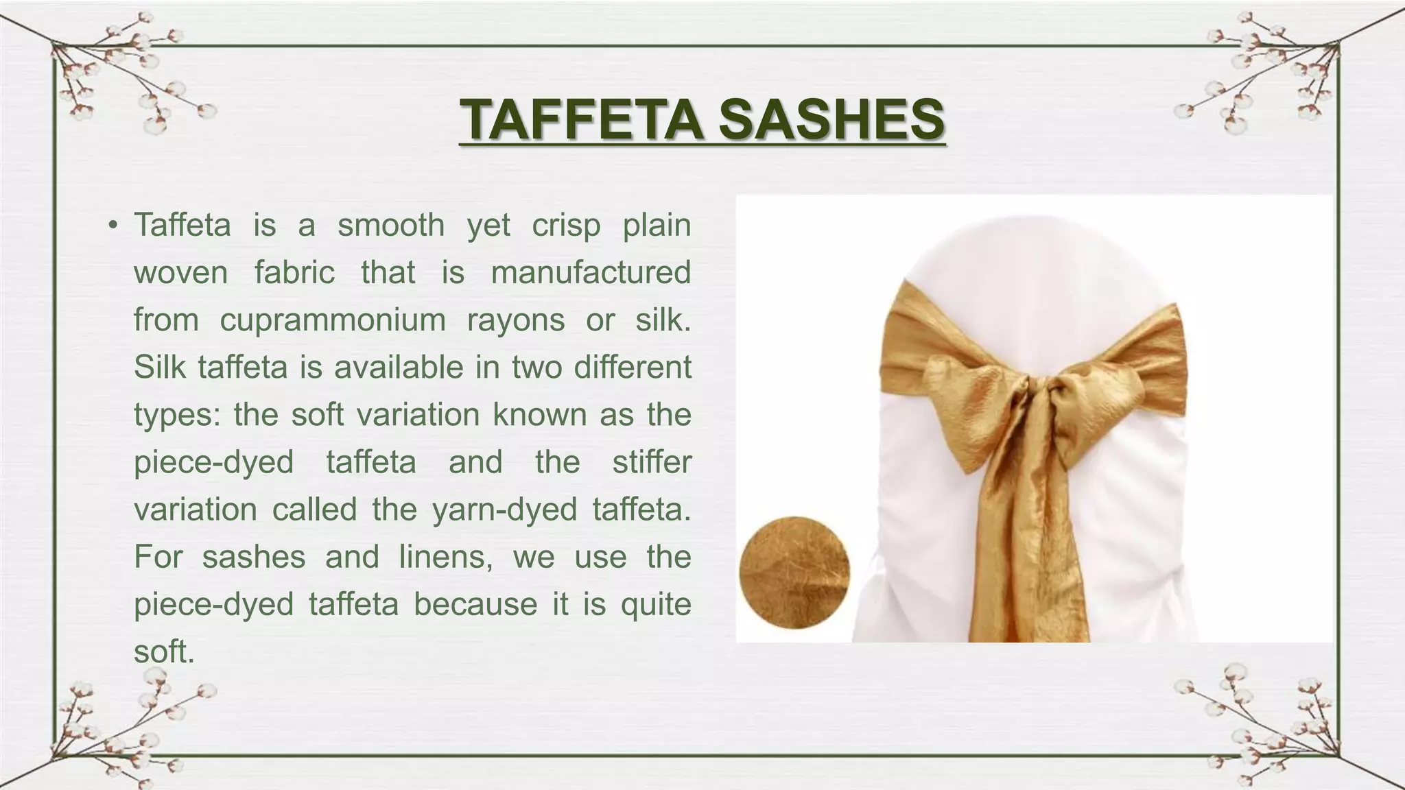 Sash up your event with different types of chair sashes | PPT