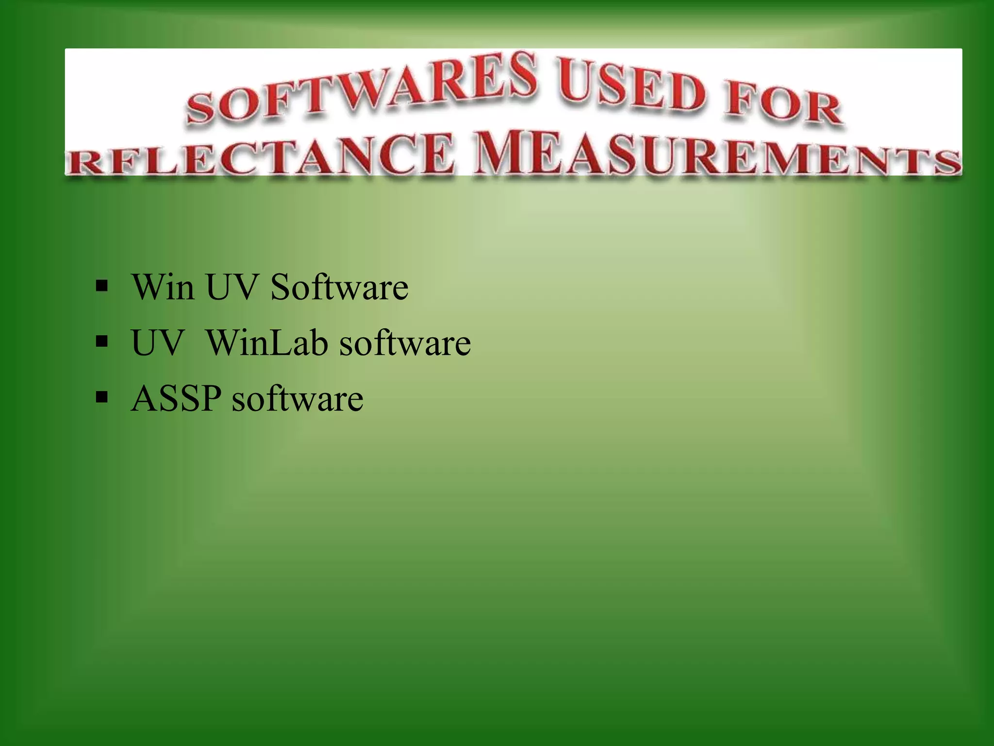 UV VISIBLE REFLECTANCESPECTROSCOPY AND APPLICATION | PPTX