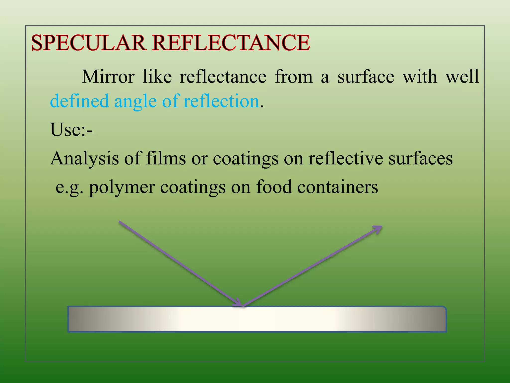 UV VISIBLE REFLECTANCESPECTROSCOPY AND APPLICATION | PPTX