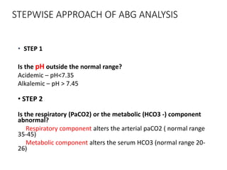 Sasi ARTERIAL BLOOD GAS ANALYSIS | PPTX