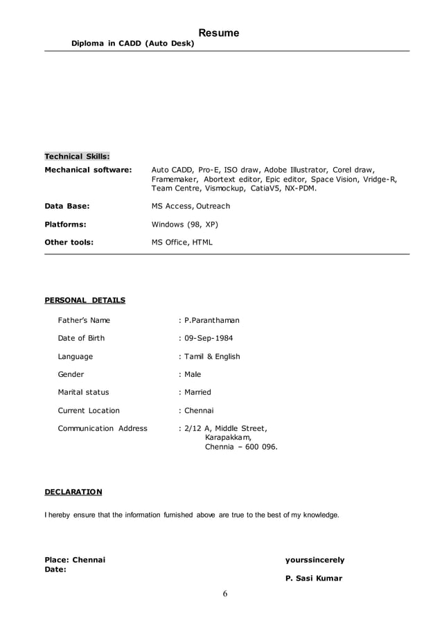 Sasikumar resume | PDF