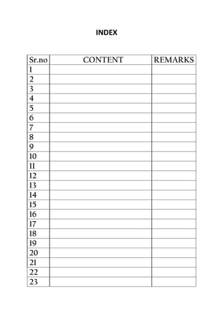 Blank Index Page For Project