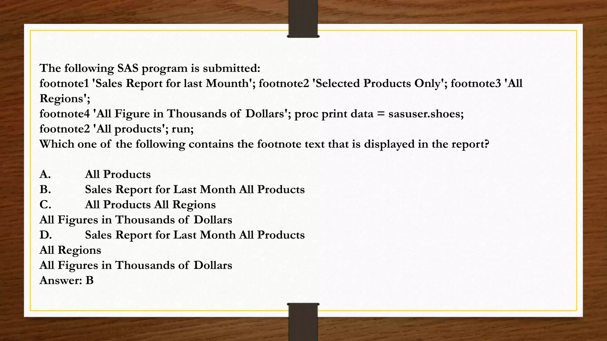 Sas interview practice question with answers | PPT