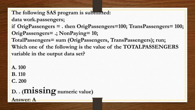 Sas interview practice question with answers | PPTX