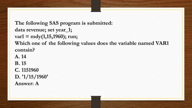 Sas interview practice question with answers | PPTX