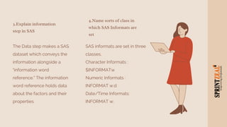 SAS INTERVIEW QUESTIONS AND ANSWERS IN 2022 | PDF