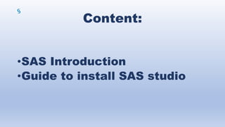 Sas introduction | PPTX