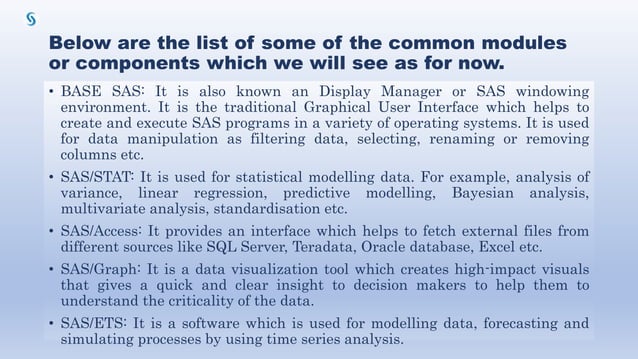 Sas introduction | PPTX | Computer Software and Applications | Computing