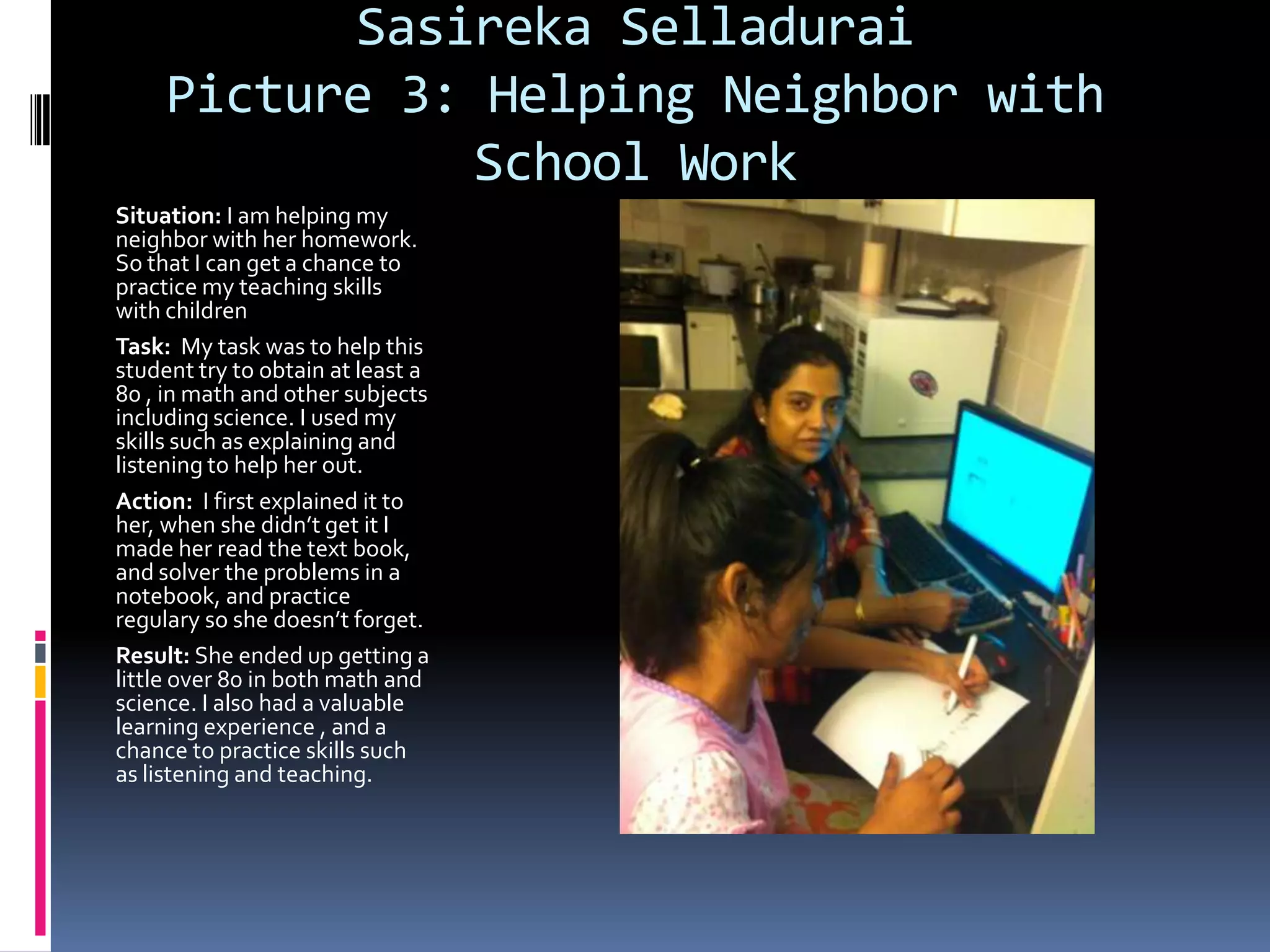 Sasireka selladurai slide share showcase | PPT