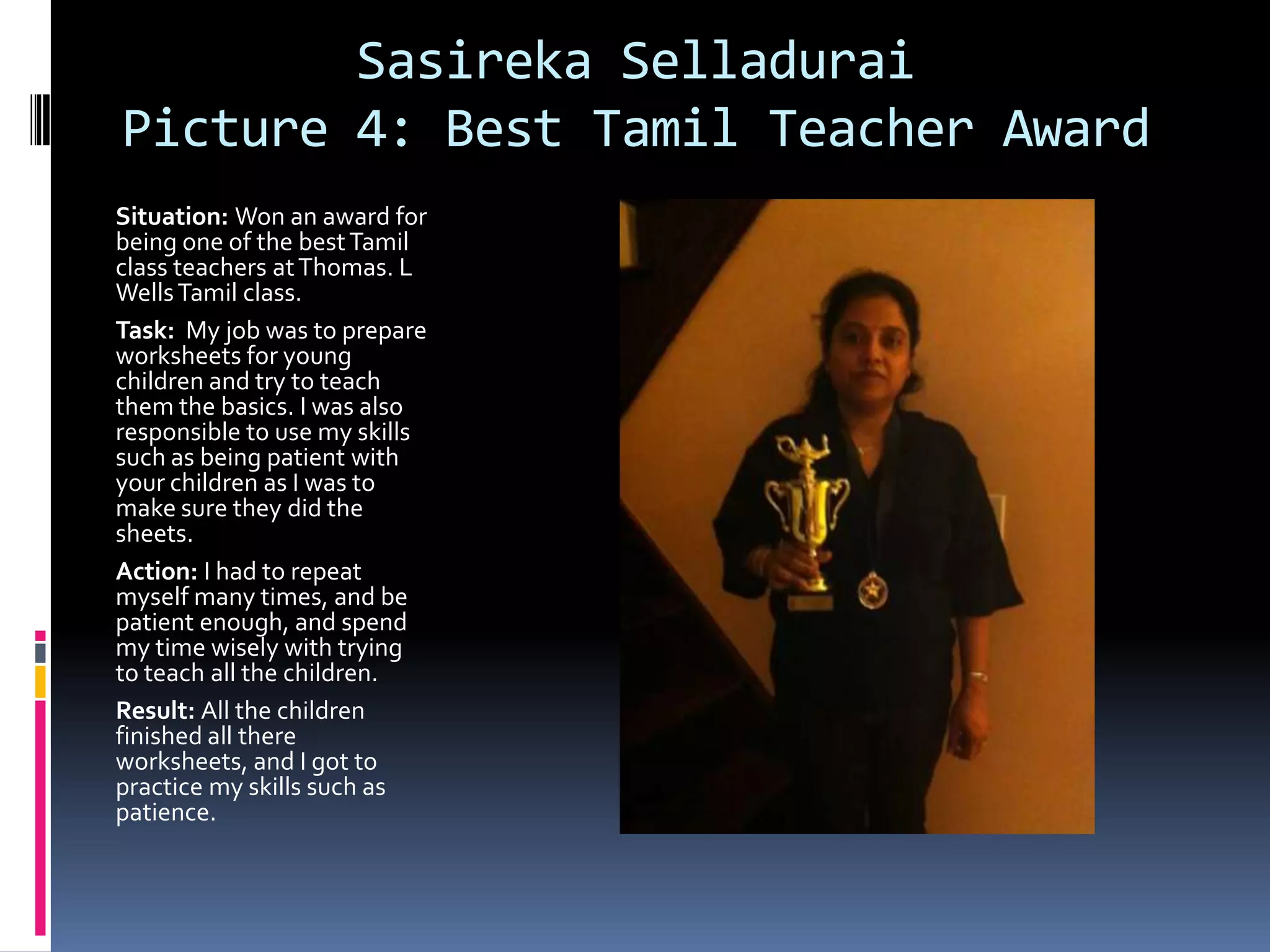 Sasireka selladurai slide share showcase | PPT