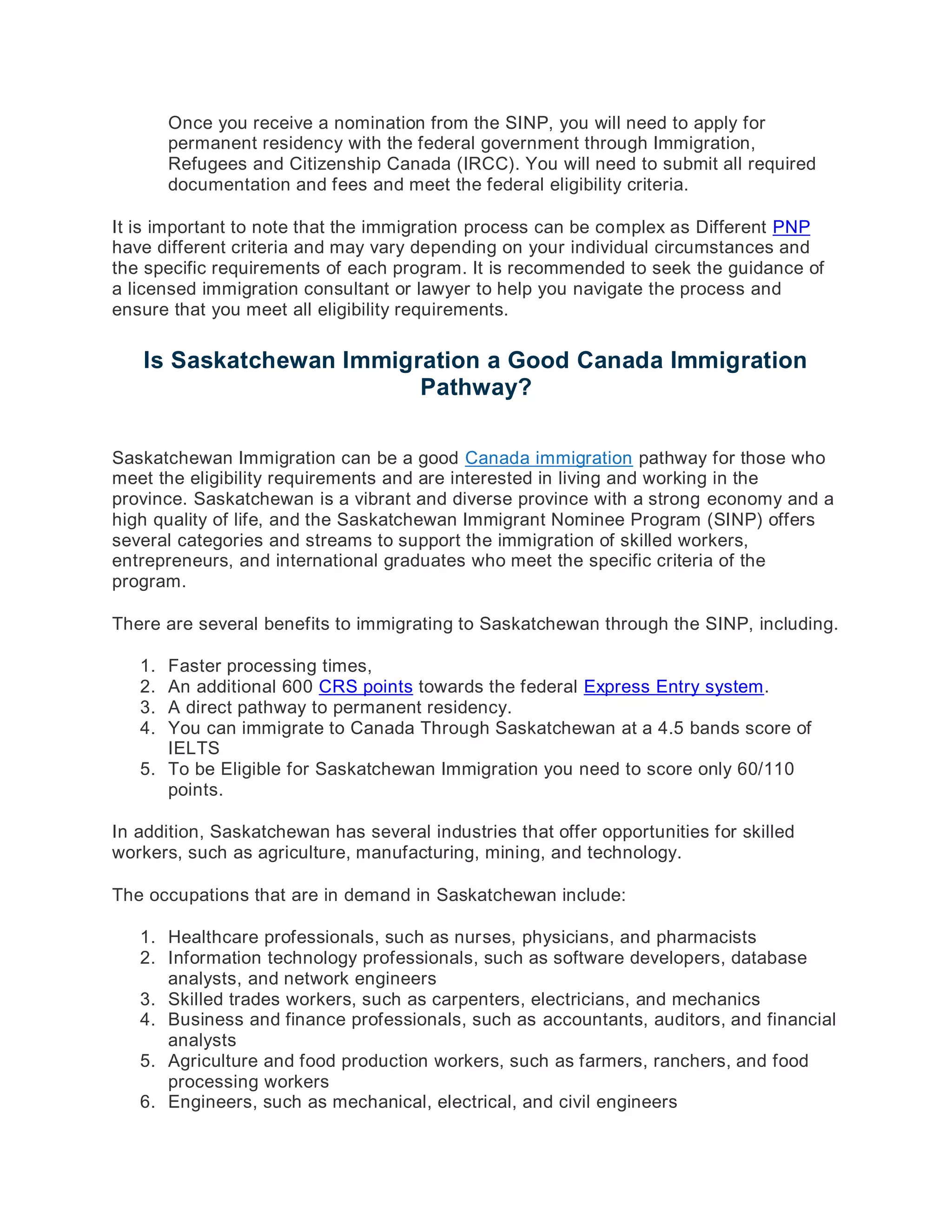 Saskatchewan Immigration guide for Canada PR through SINP.pdf