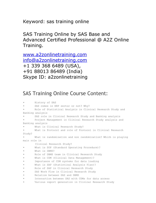 Sas keyword | PDF