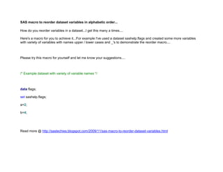 Sas Macro Examples | DOCX | Databases | Computer Software and Applications