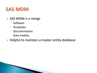 SAS MDM TRAINING ,SAS MDM SYLLABUS | PPT