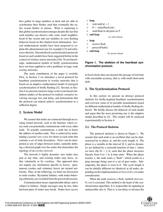 Fireﬂy-inspired Heartbeat Synchronization in Overlay Networks | PDF