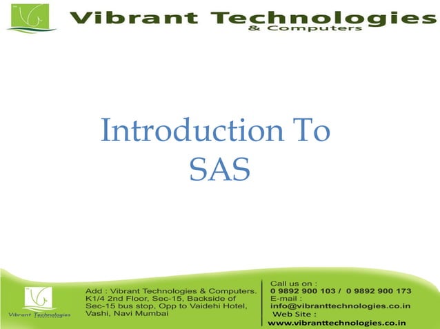 SAS - overview of SAS | PPT