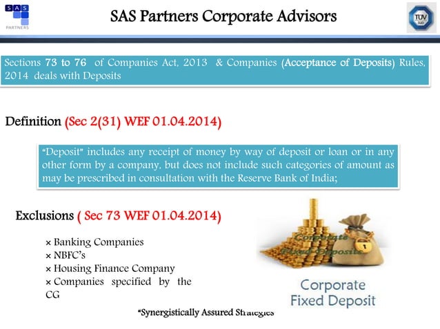 Presentation on Acceptance of Deposits under Companies Act, 2013 | PDF ...