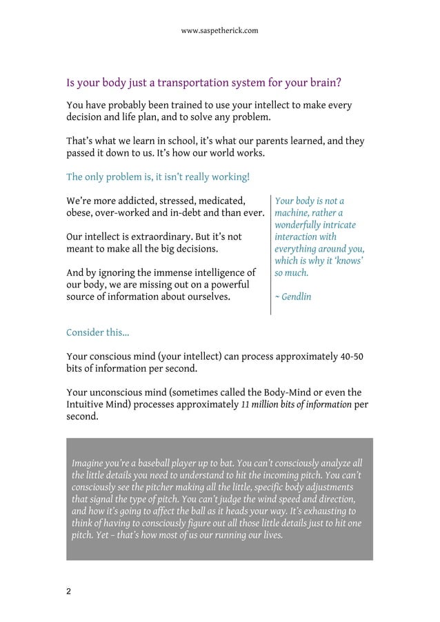 Navigating Life with Your Wise Body Compass - Sas Petherick | PDF