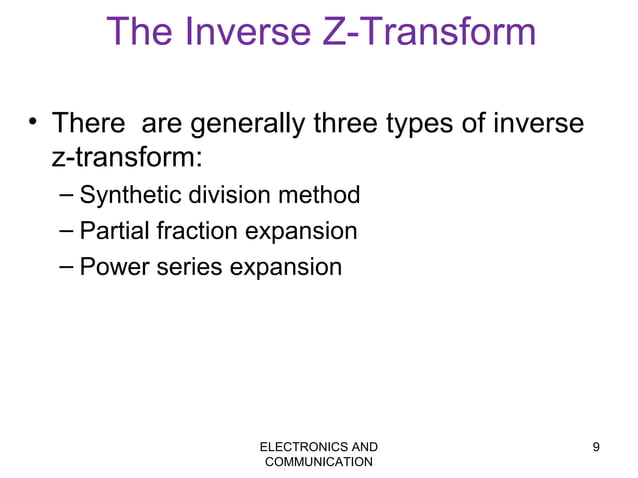inverse z-transform ppt | PPT | Technology & Computing