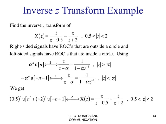 signal & system inverse z-transform | PPT