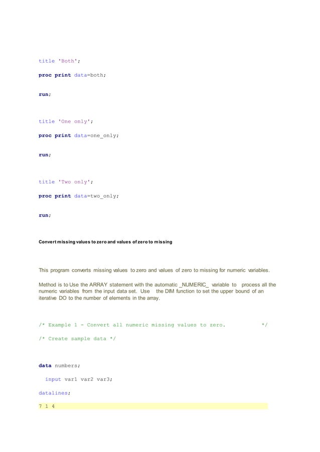 Sas practice programs | PDF