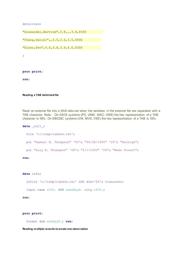 Sas practice programs | PDF