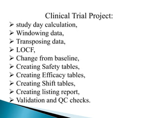 SAS Clinical Online Training | PPTX