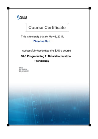 SAS Programming 2: Data Manipulation Techniques | PDF