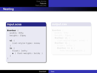 Syntactically Awesome Stylesheets mit Sass | PDF