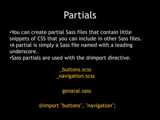 Introduction to sass | PPT