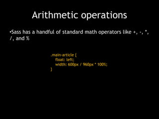 Introduction to sass | PPT