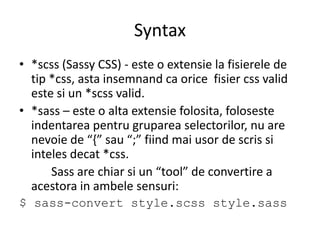 Sass and Compass short presentation | PPTX