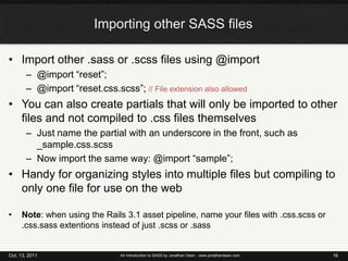 Introduction to SASS | PPTX