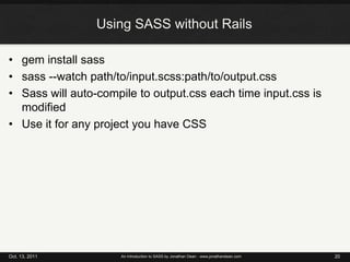 Introduction to SASS | PPTX