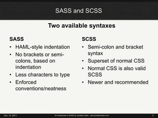Introduction to SASS | PPTX