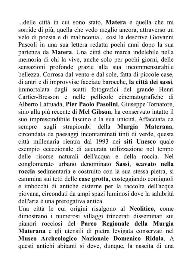 the sassi of matera history | PDF