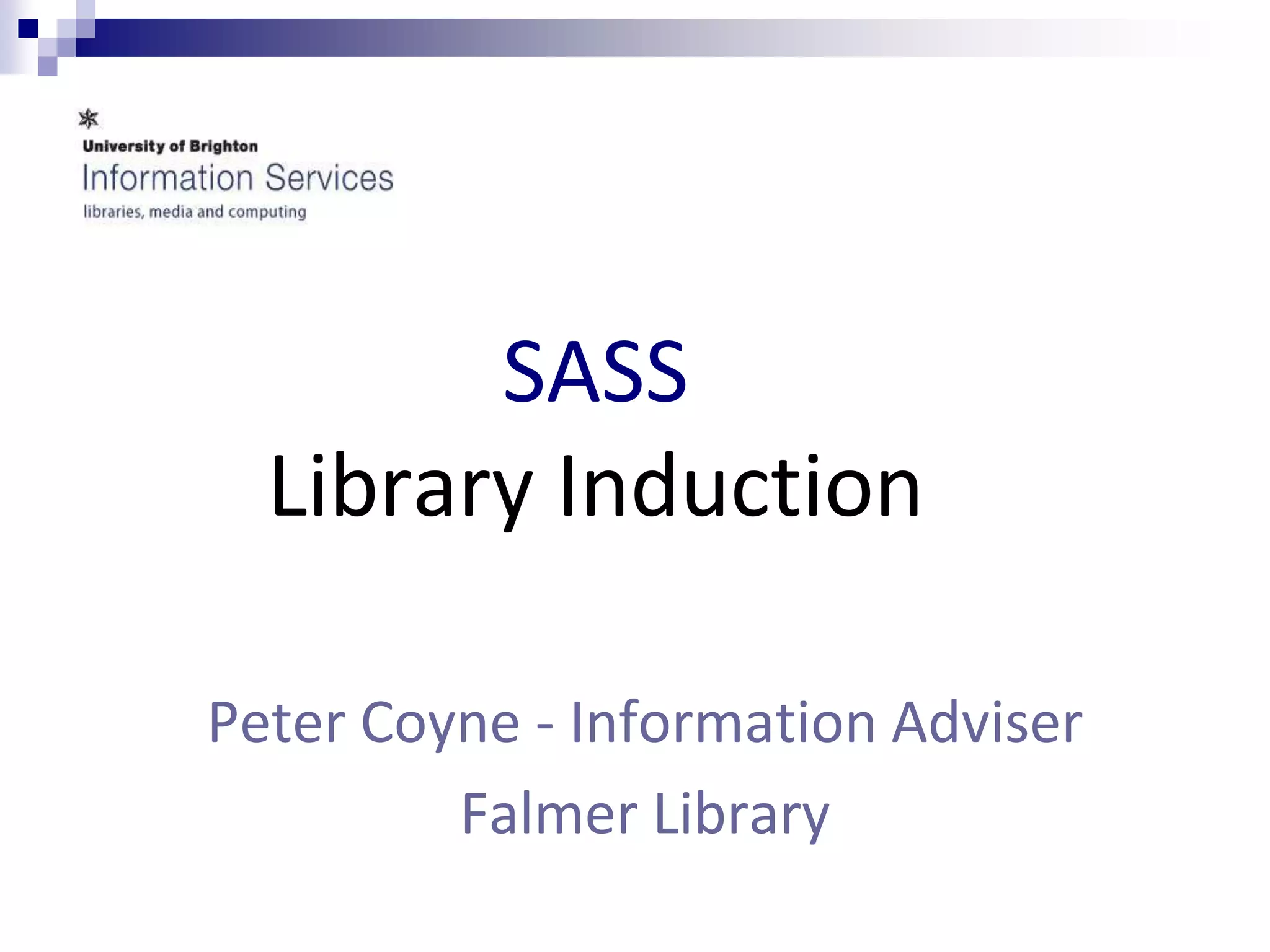 Sass induction | PPTX | Education