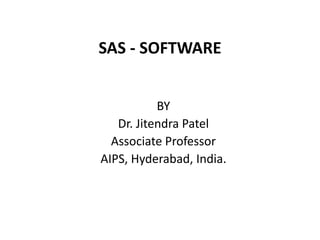 SAS - Statistical Analysis System | PPTX