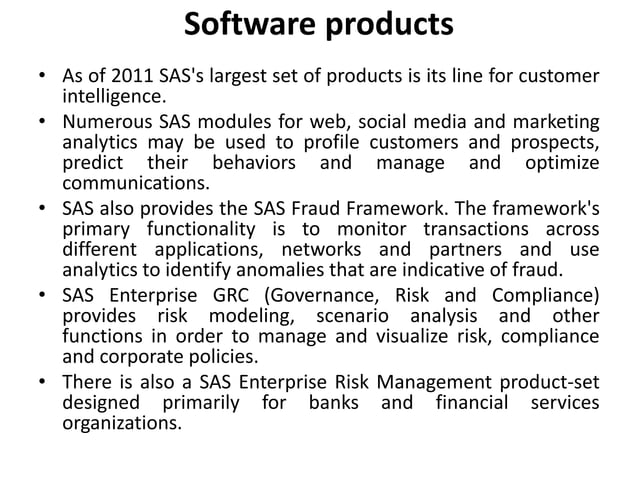 SAS - Statistical Analysis System | PPTX