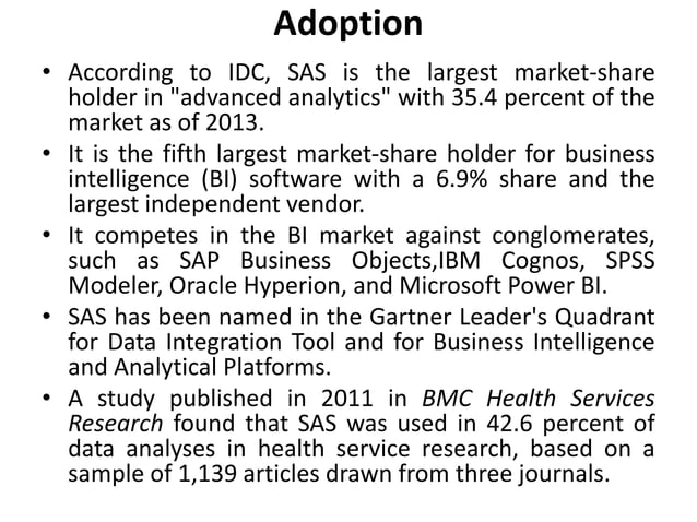 Sas Statistical Analysis System Pptx