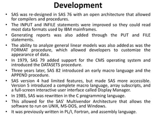 SAS - Statistical Analysis System | PPTX