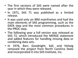 Sas Statistical Software