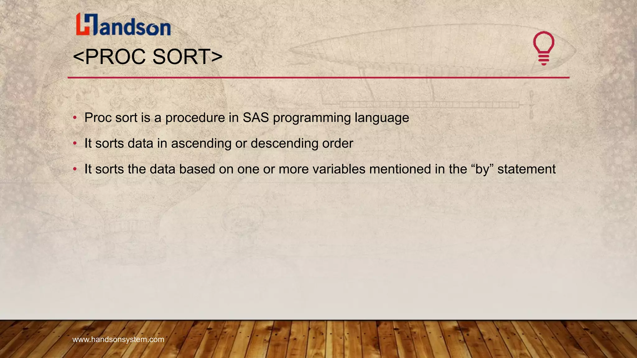 Sas Tutorial Sorting Data Pptx