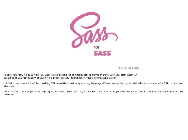 Introduction To Sass