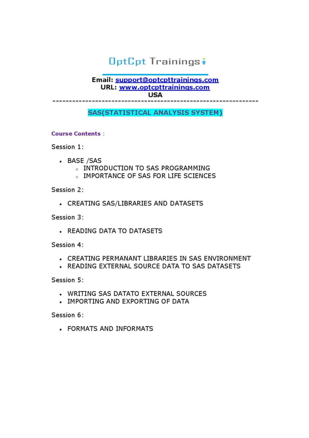Sas Statistical Analysis System Pdf Computer Software And Applications Computing