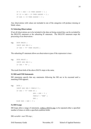 Sas summary guide | PDF